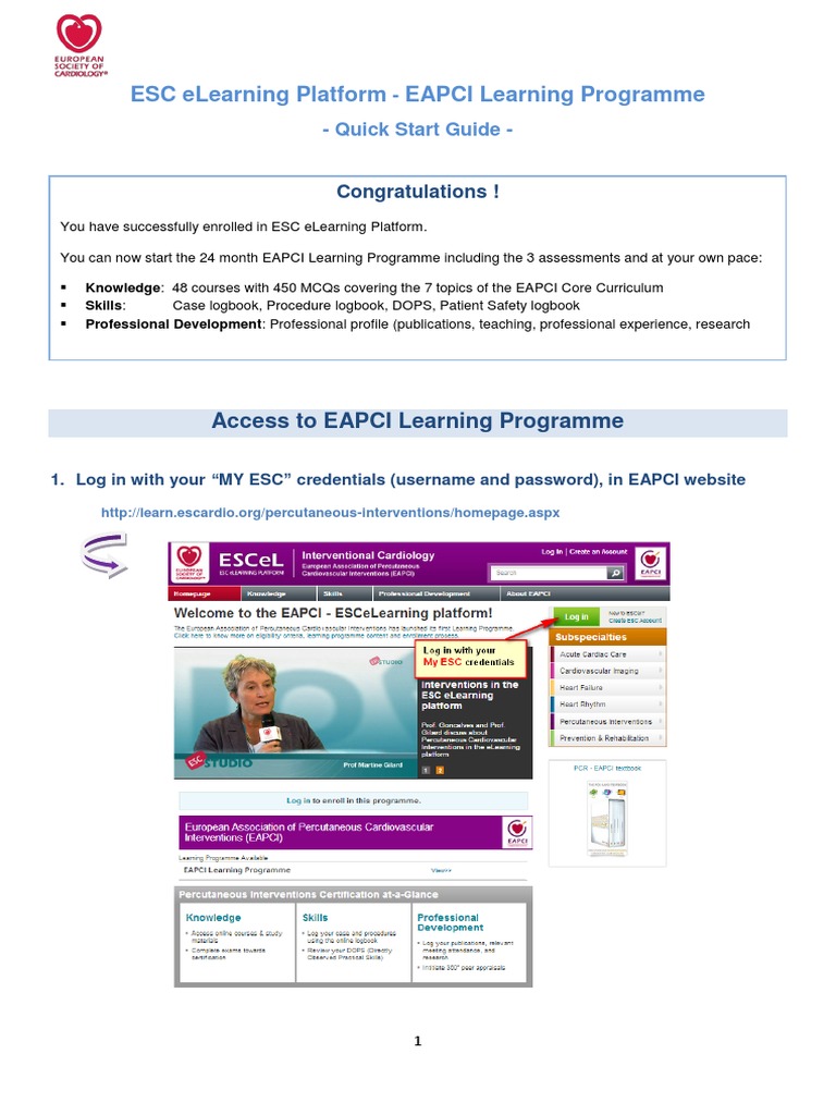 EAPCI - Trainees - Quick Start Guide | PDF