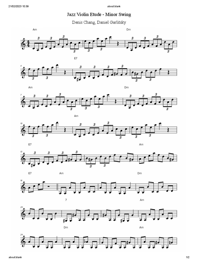 Jazz Violin Etude - Minor Swing | PDF