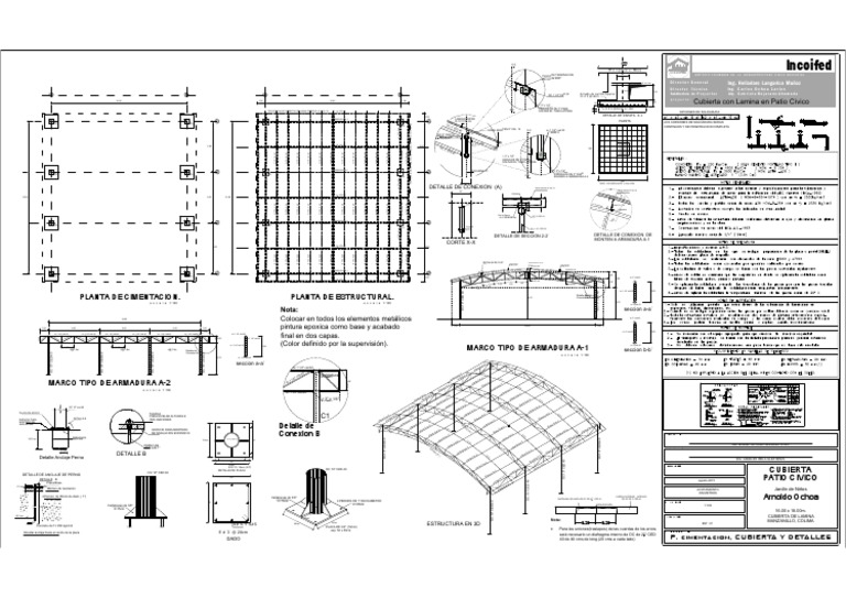 CUBIERTA TIPO INCOIFED PARA PATIO 18 X 18 (LAMINA 24) 2015-Model | PDF