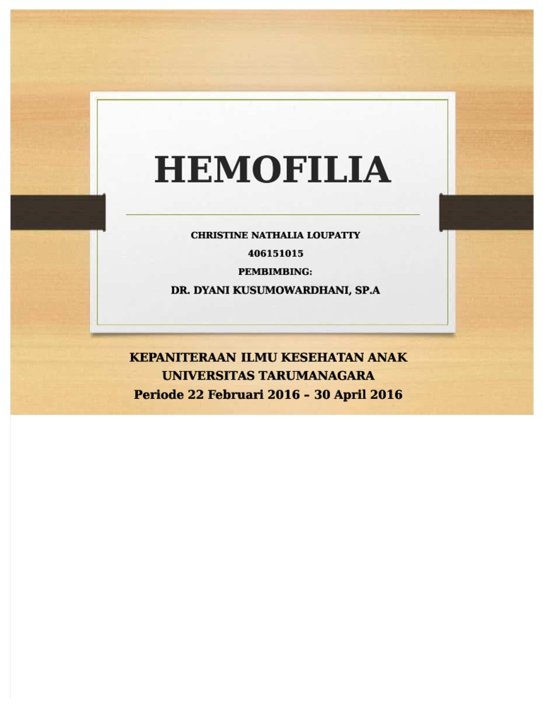 PDF Hemofilia PPT DL | PDF