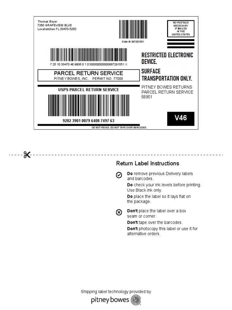 Parcel Return Service | PDF
