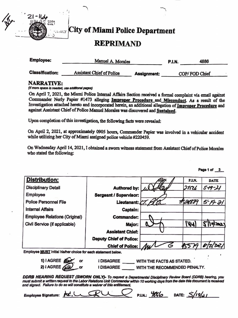 Manny Morales Reprimand | PDF | Government | Justice