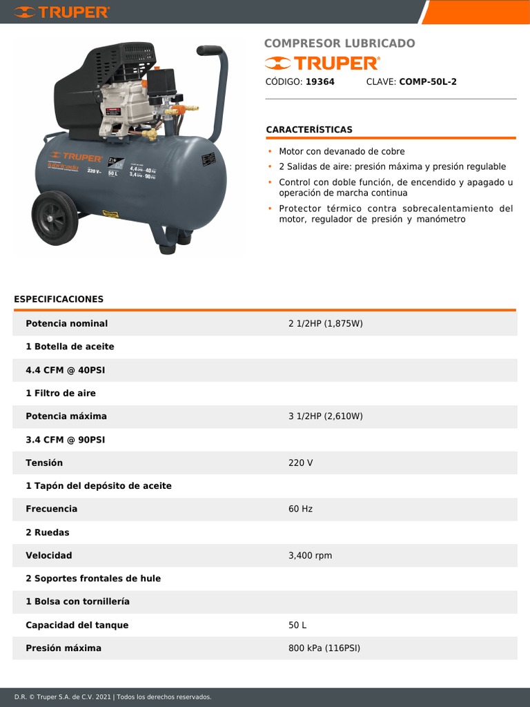 Compresor Truper | PDF