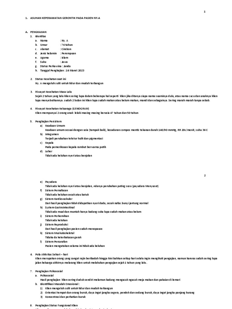 Tugas Askep Gerontik | PDF