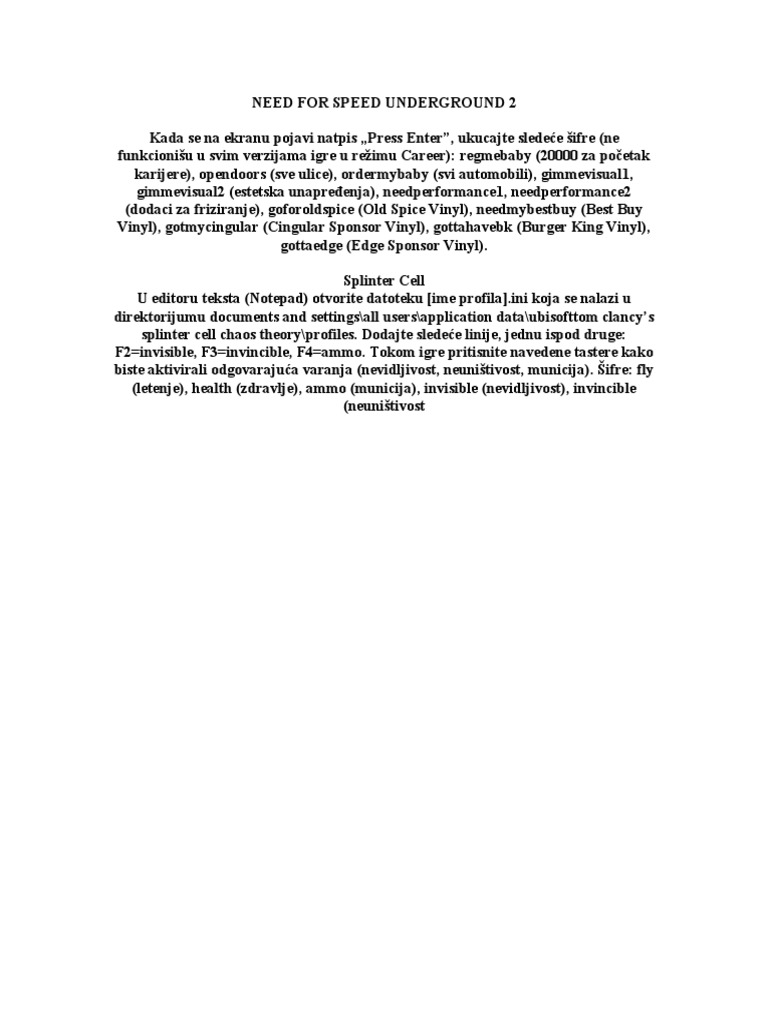 Sifre Za Igrice | PDF