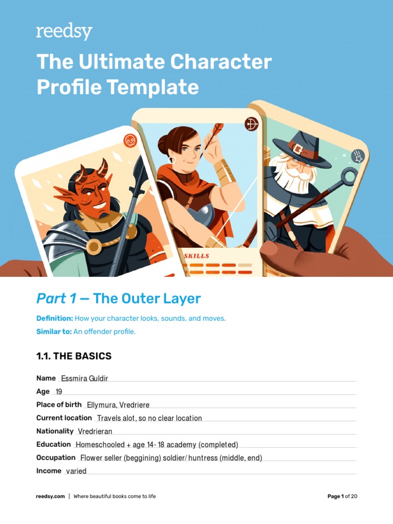 Character Profile for Writers | PDF
