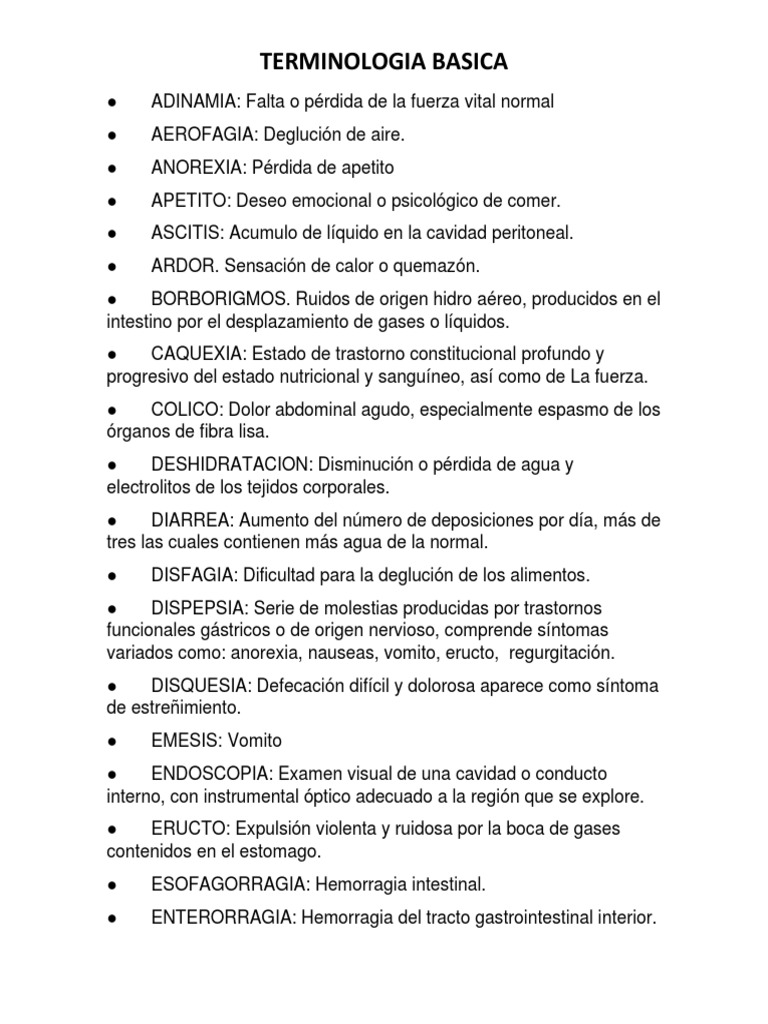 Terminologia Unidad 1 | PDF