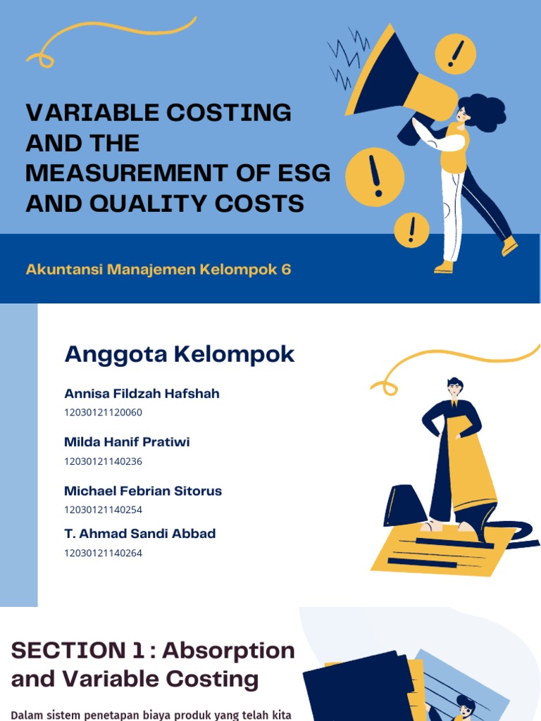 Kelompok 6 - Chapter 8 - Variable Costing and The Measurements of ESG | PDF