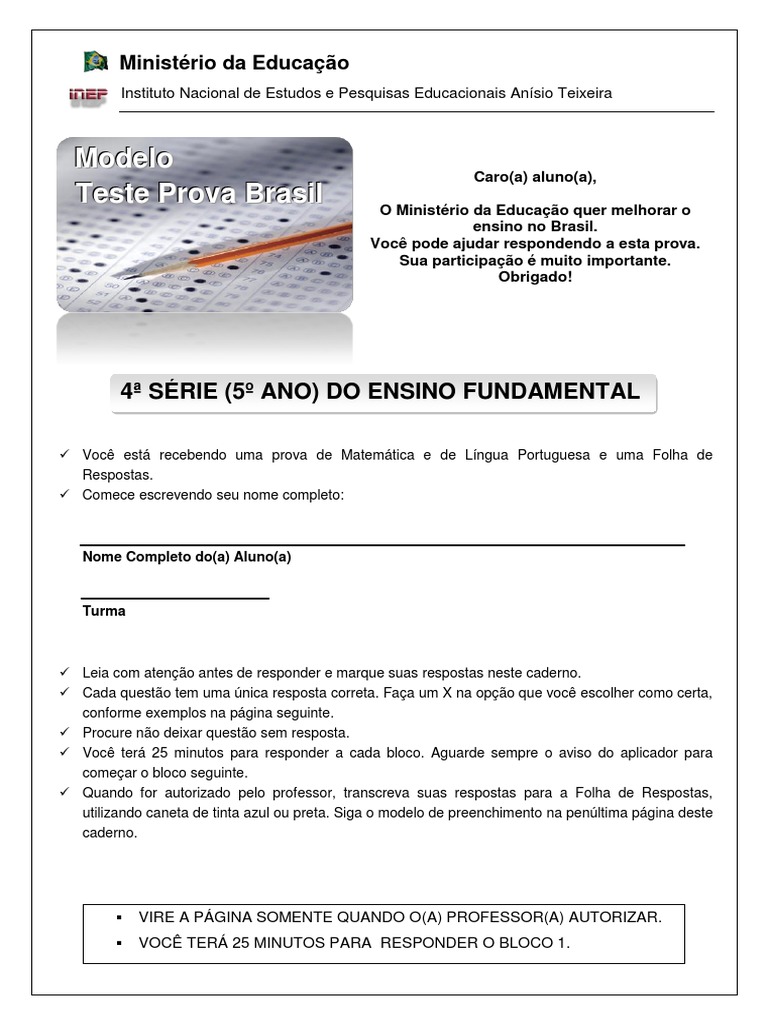 Prova Modelo 5ano | PDF | Florestas