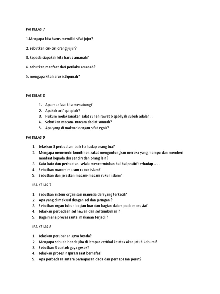 Soal PTS | PDF