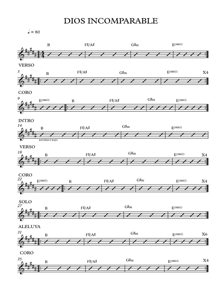 DIOS INCOMPARABLE - Partitura Completa | PDF