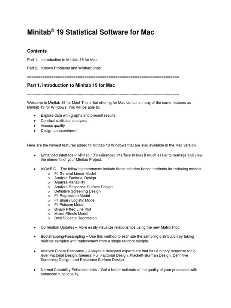 Minitab 19 Statistical Software For Mac | PDF | Regression Analysis ...