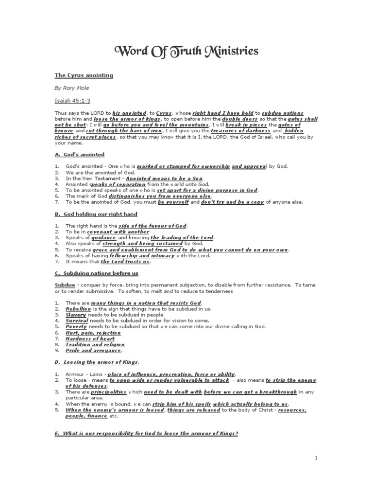 The Cyrus Anointing | PDF