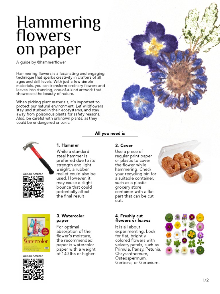 A Guide to Hammering Flowers on Paper: Transform Nature's Beauty into Stunning Artwork | PDF ...