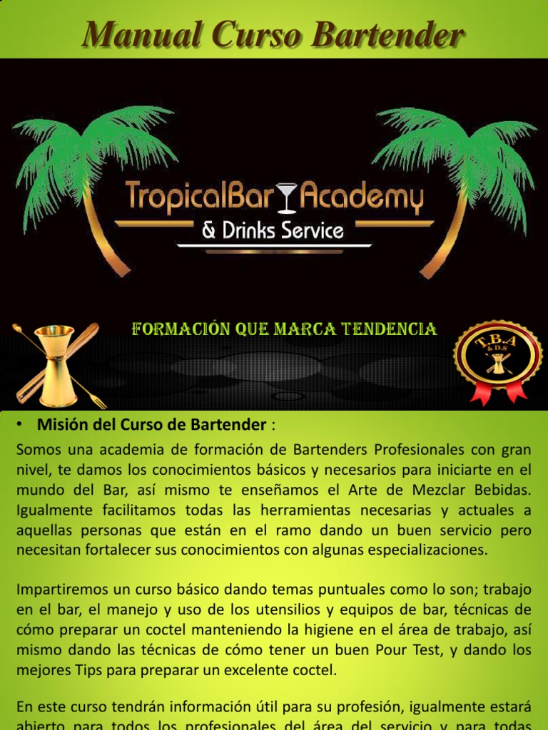 Manual Cusro Bartender TBA & DS | PDF | Las bacterias | Virus