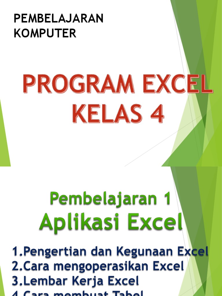 Materi 1 Excel Kelas 4 - 2023 | PDF