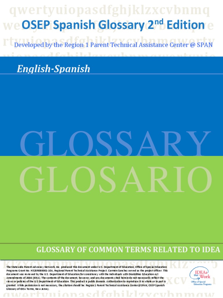 OSEP Spanish Glossary of IDEA Terms | PDF | Autism Spectrum | Special ...