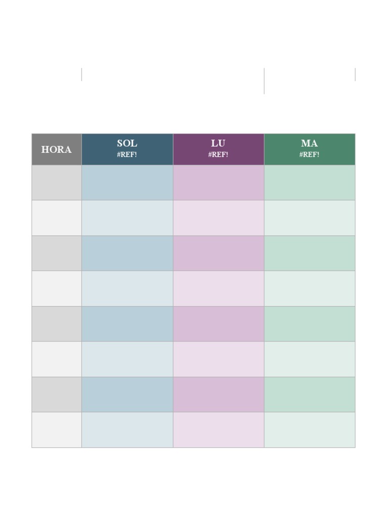 Weekly College Schedule Template V1 - ES | PDF