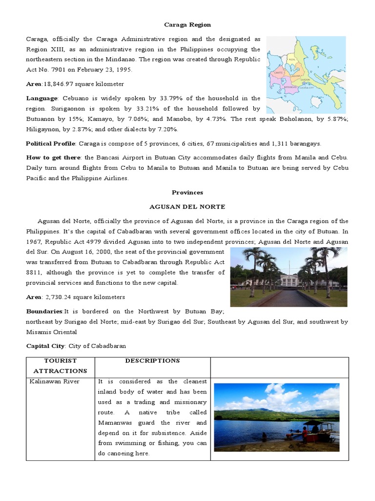 Overview of Caraga Region Provinces | PDF