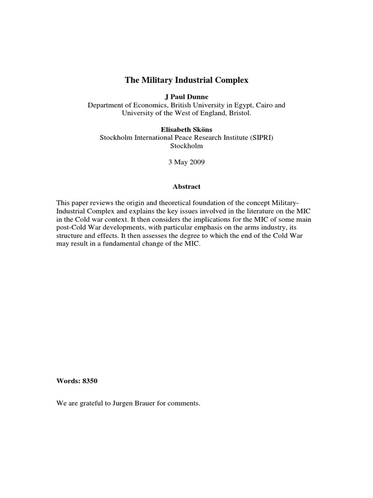 The Military Industrial Complex | PDF | Arms Industry | Capitalism