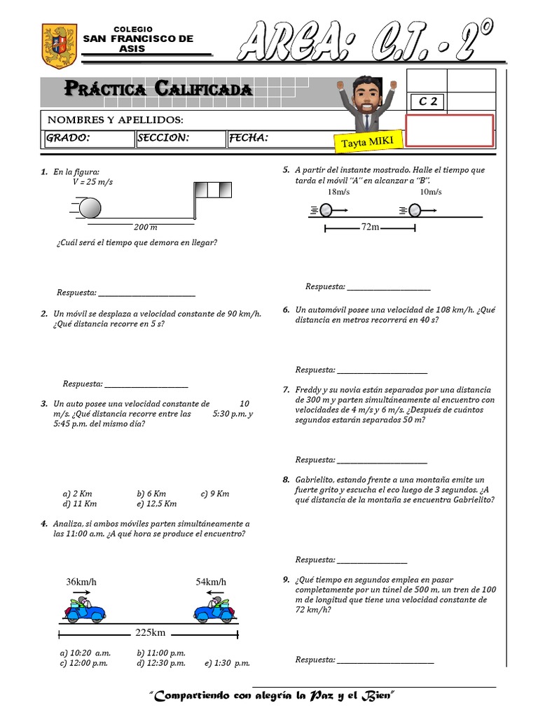 CTA 2°práctica MRU | PDF