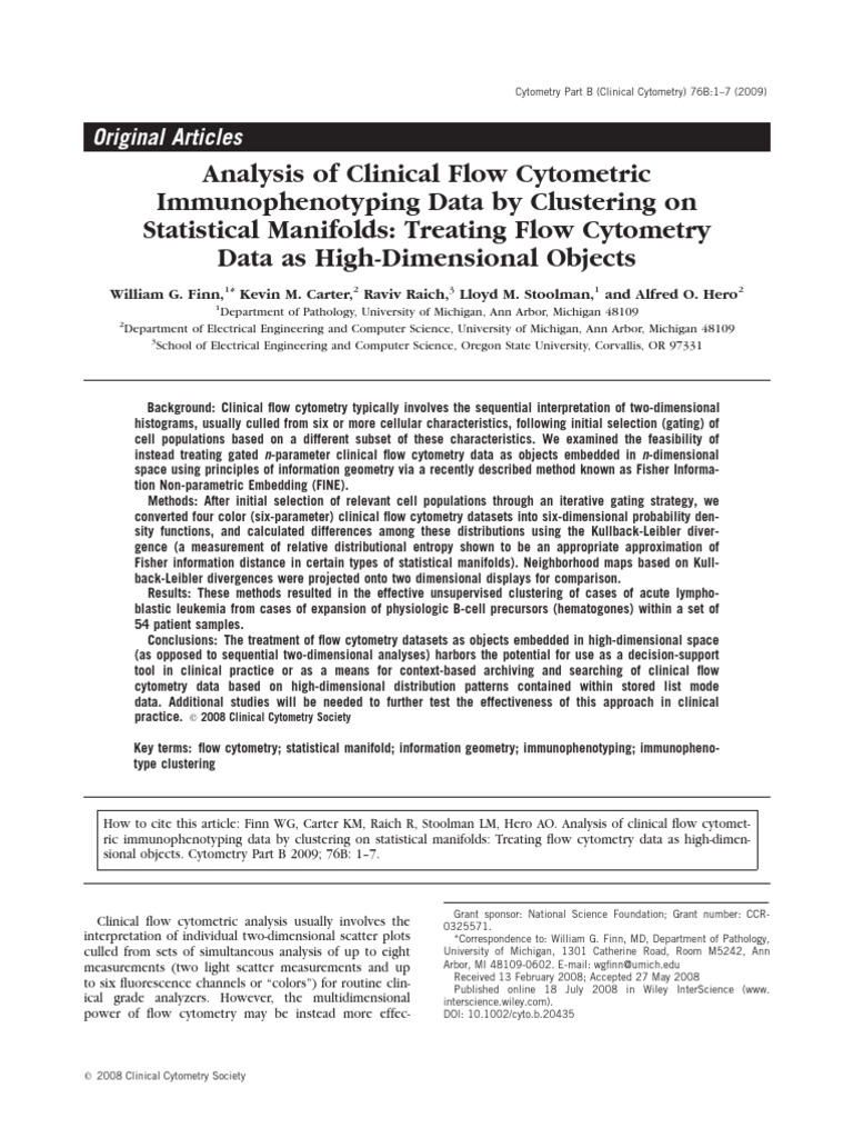Analysis of Clinical Flow Cytometric | PDF | Flow Cytometry | Cluster Analysis
