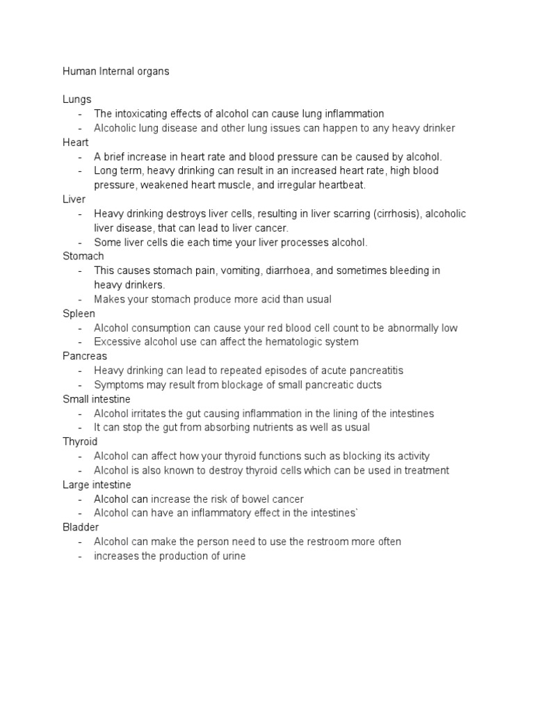 Human Internal Organs | PDF