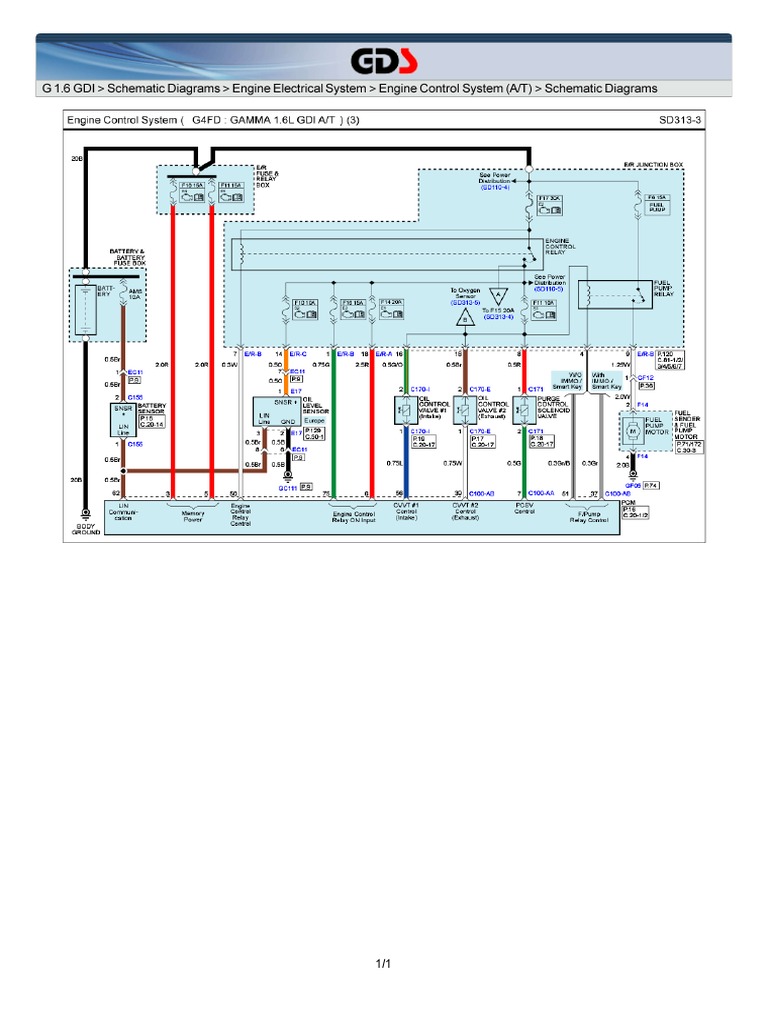G 1.6 GDI Schematic Diagrams Engine Electrical System Engine Control ...