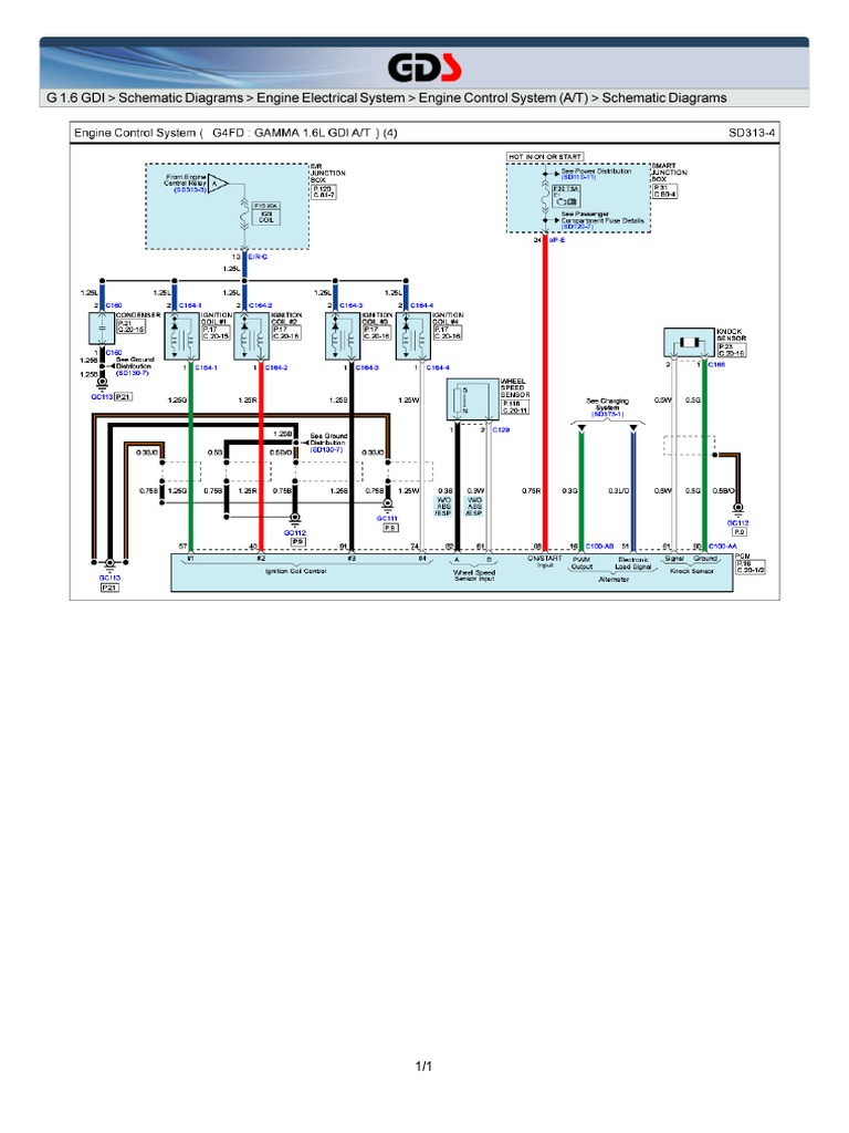 G 1.6 GDI Schematic Diagrams Engine Electrical System Engine Control ...