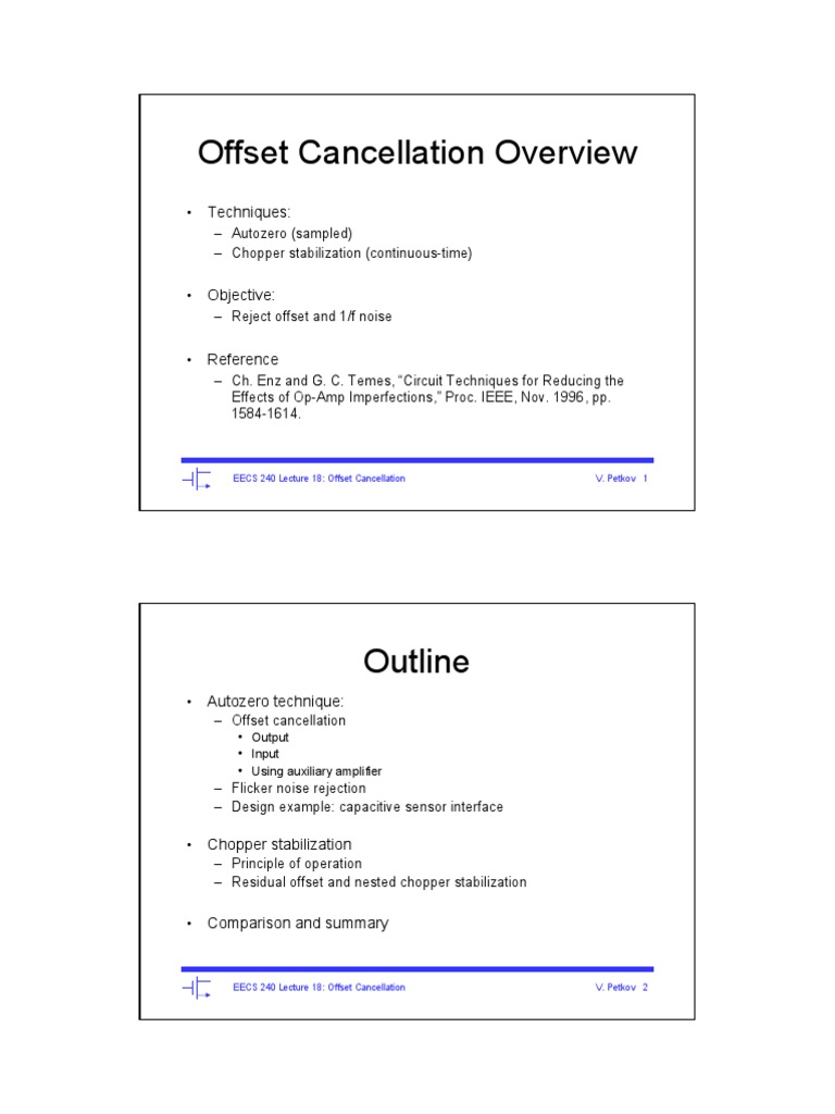 Offset Cancellation Overview | PDF | Amplifier | Operational Amplifier