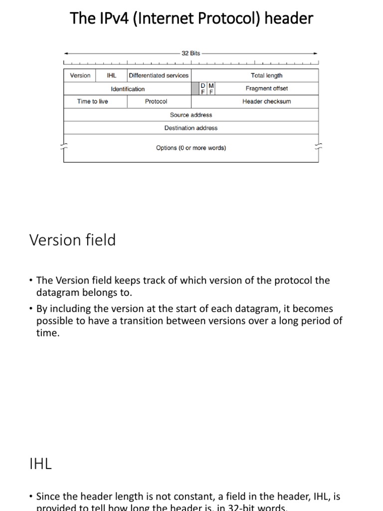 The IPv4 (Internet Protocol) Header | PDF | Computer Data | Computer ...