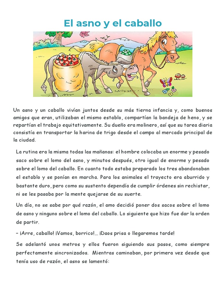 El Asno y El Caballo | PDF | Burro | Equus (Género)