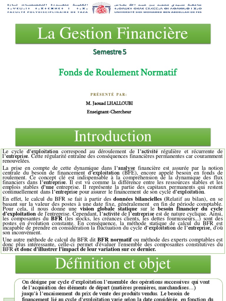 Fonds de Roulement Normatif | PDF | Fonds de roulement | Business