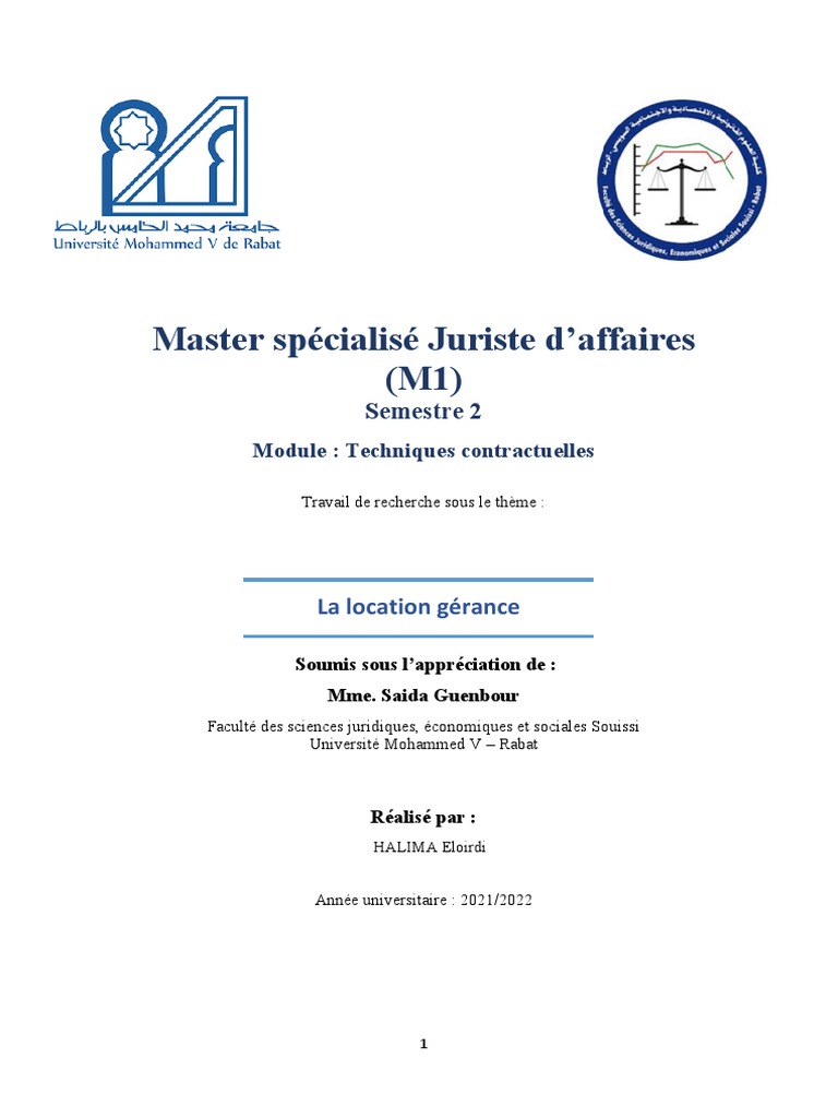 Location Gérance Version Finale | PDF | Location | Commerce