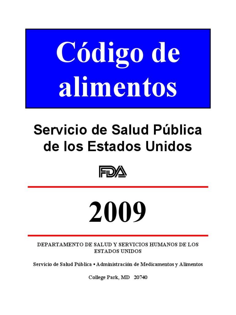 Codigo de Alimentos FDA 2009 | PDF | Análisis de Riesgo y Puntos ...