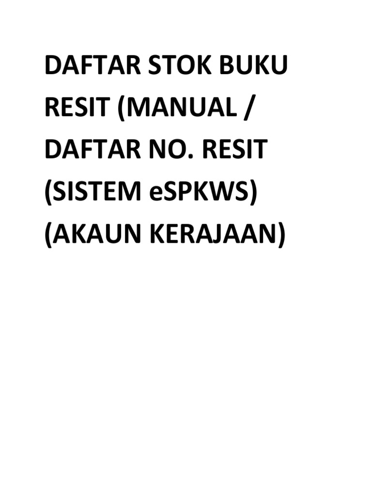 Daftar Stok Buku dan Resit Manual | PDF