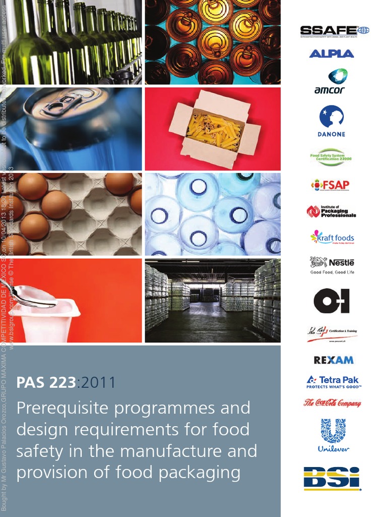 Pas 223 2011 | Download Free PDF | Hygiene | Packaging And Labeling
