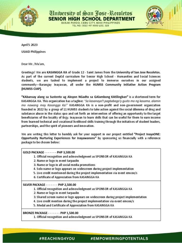 USAID Philippines: Dear Mr. /ma'am | PDF