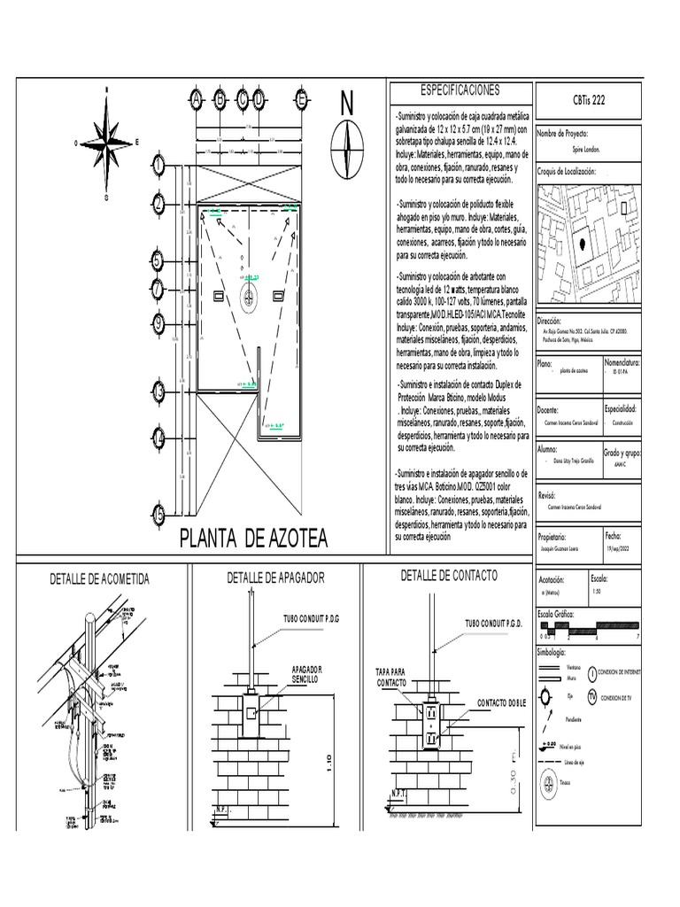 Planta de Azotea: B C D E A | PDF