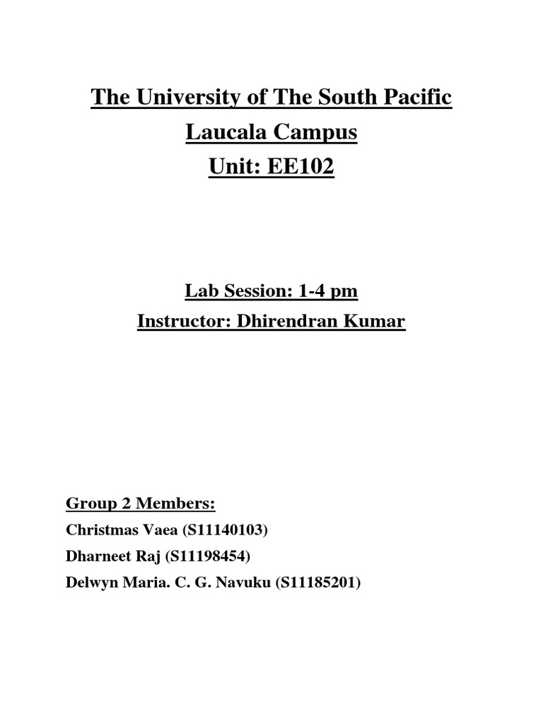 EE102 Group 2 LAB 5 | PDF | Capacitor | Electrical Network