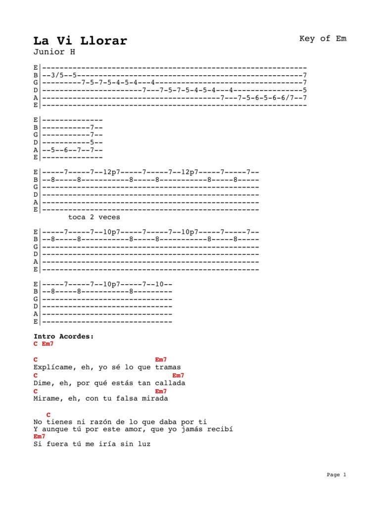 La Vi Llorar | PDF