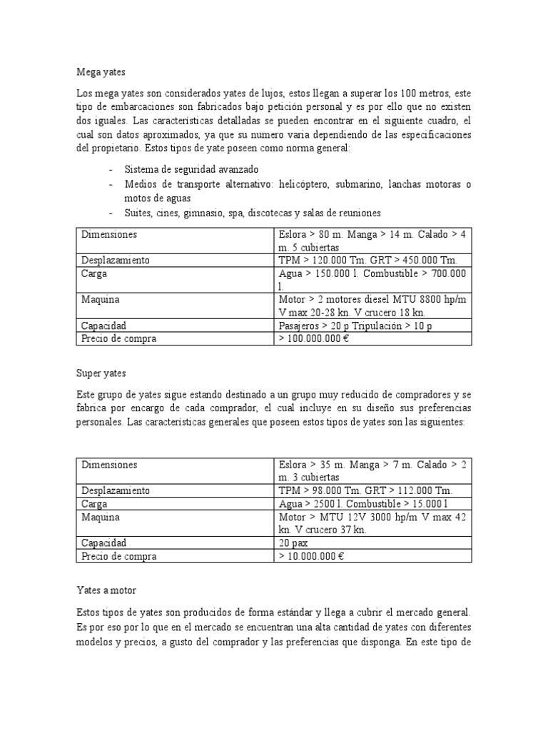 Mega yates: lujo y personalización | PDF | Transporte | Envío