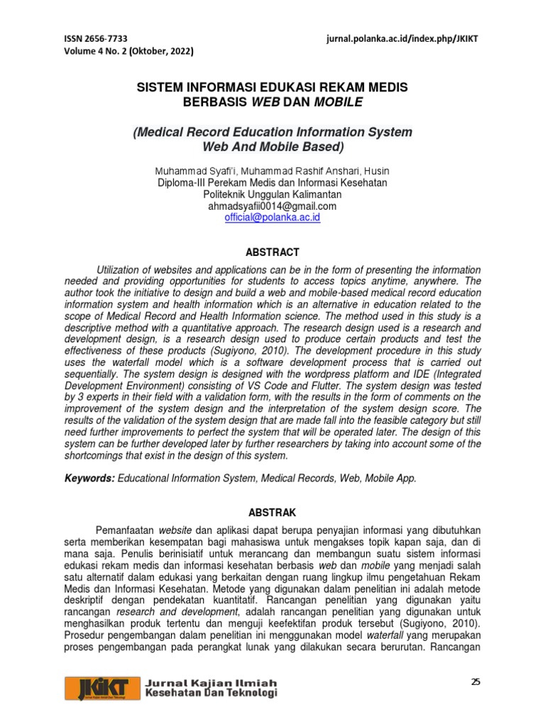 Medical Record Education Information System Web and Mobile Based | PDF | Integrated Development ...