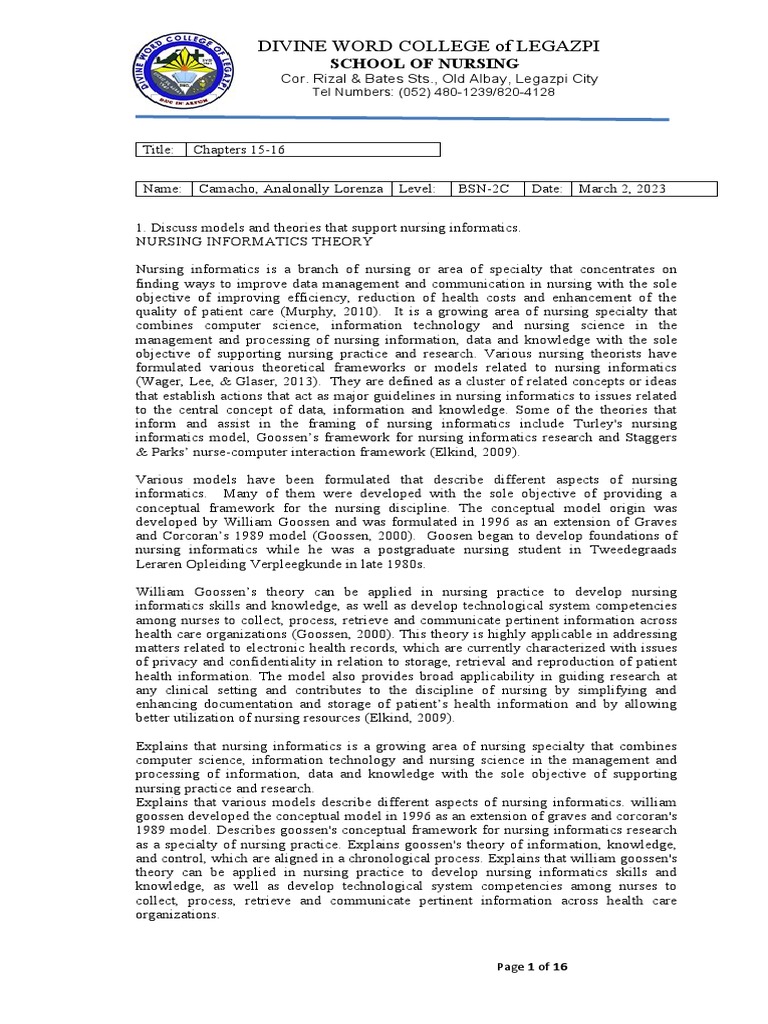 Week 5 February 21 26 Informatics Theory Standards Foundations Of