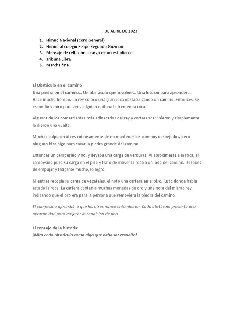 Saludo A La Bandera | PDF