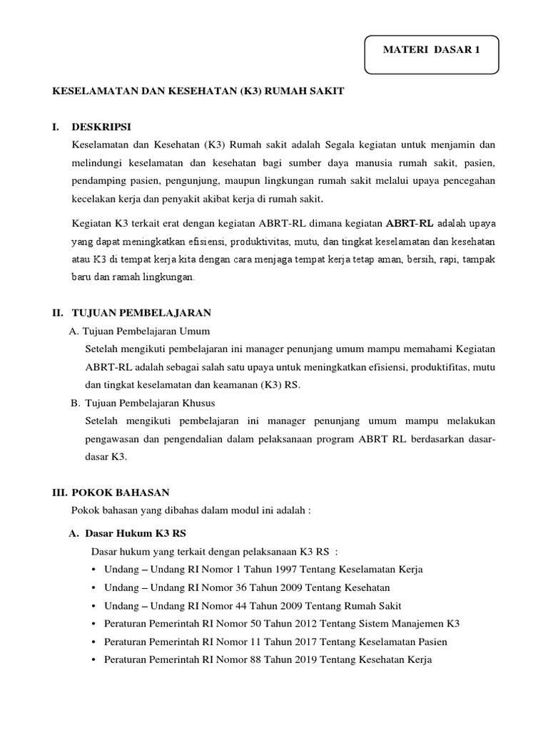 1. MODUL K3 RS | PDF