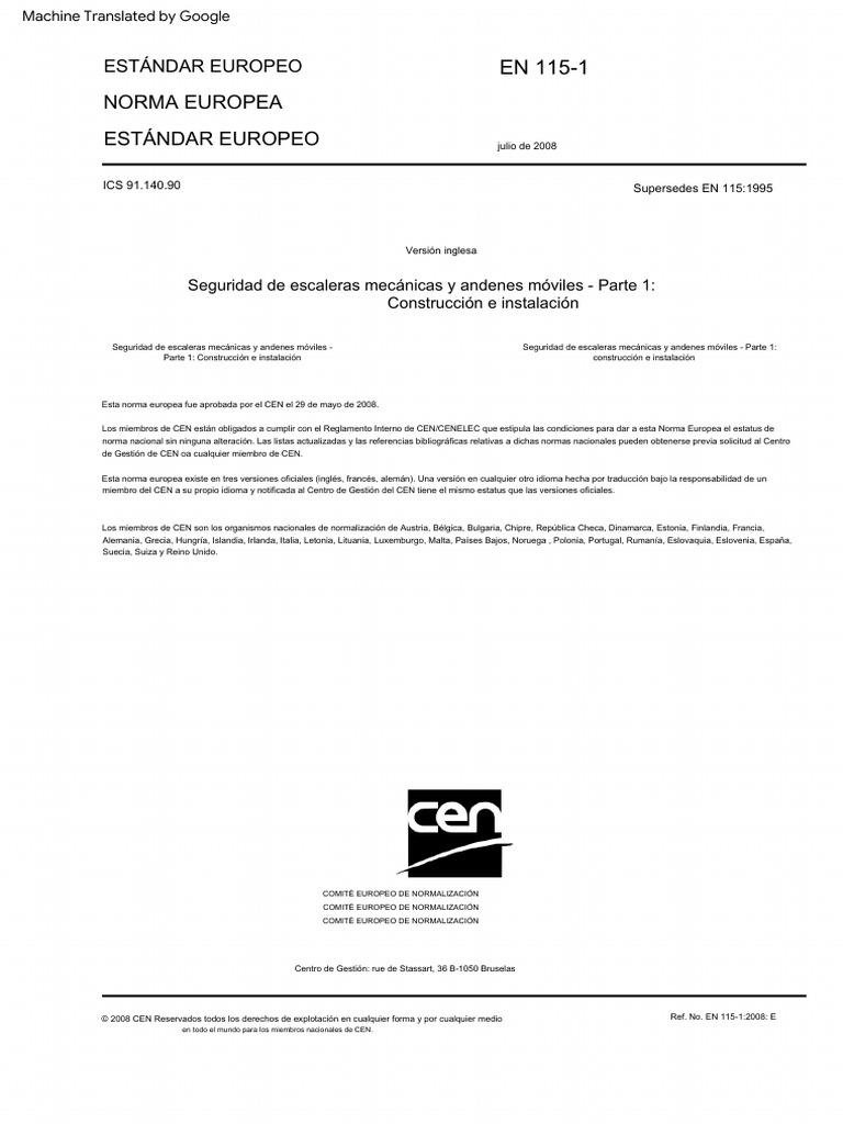 Norma Europea Estándar Europeo | PDF