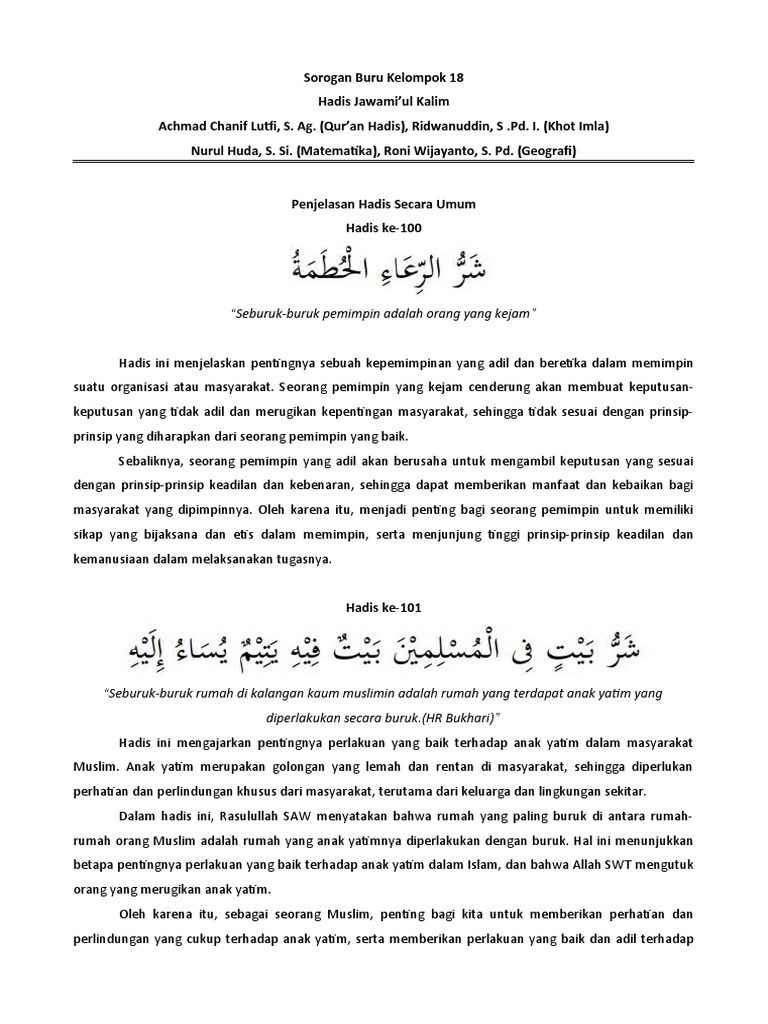 Sorogan Buru Kelompok 18 (Revisi) | PDF