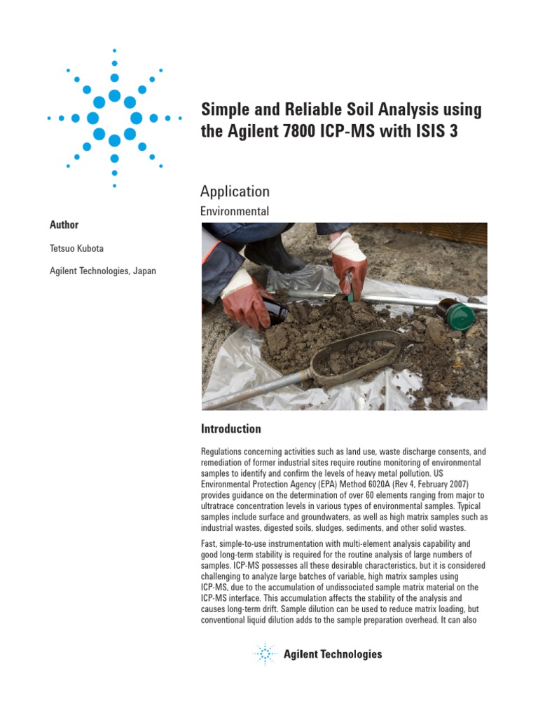 Simple and Reliable Soil Analysis Using The Agilent 7800 ICP-MS With ...