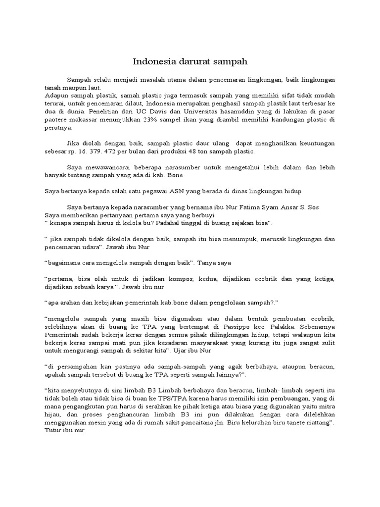 Indonesia Darurat Sampah | PDF Indonesia Darurat Sampah | PDF
